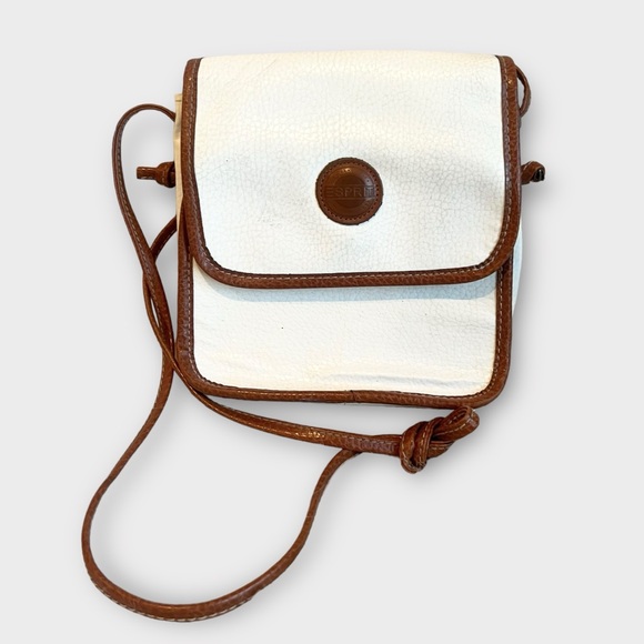 Esprit | Bags | Vintage Esprit Logo White And Brown Crossbody Front ...